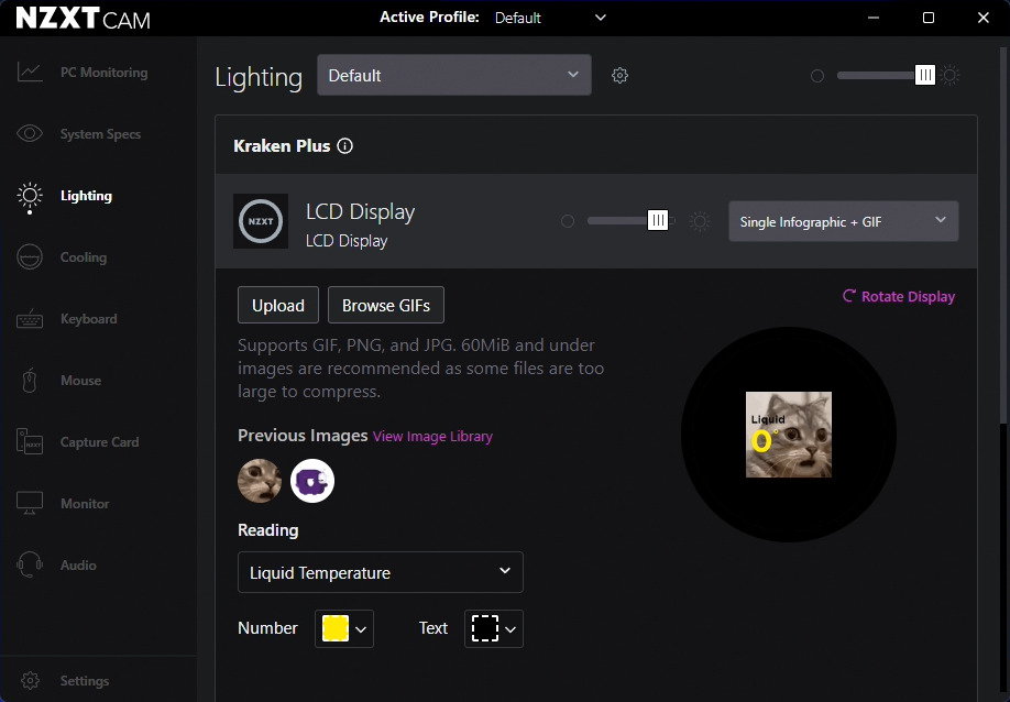 What display modes are available on the Kraken Plus? – NZXT Support Center