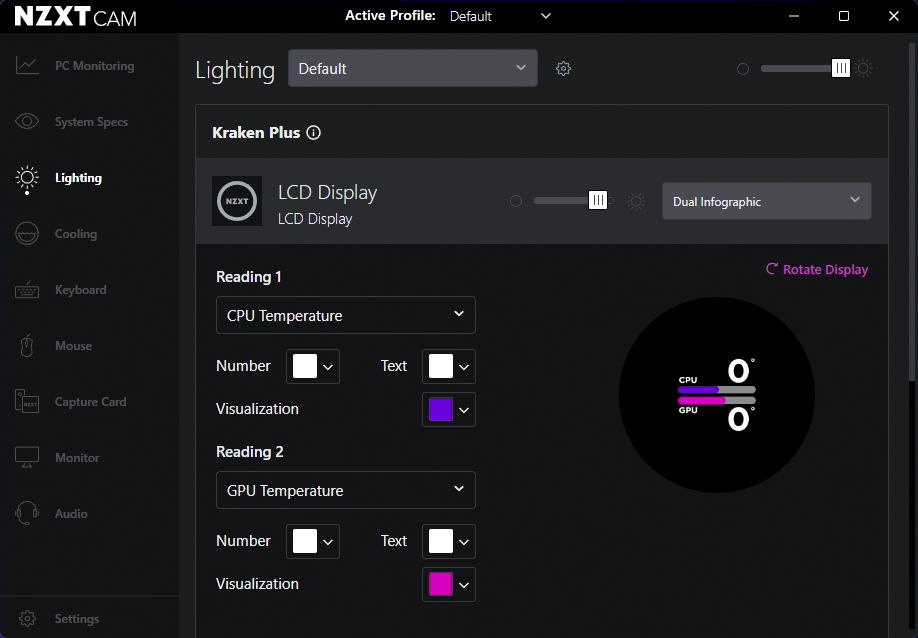 What display modes are available on the Kraken Plus? – NZXT Support Center