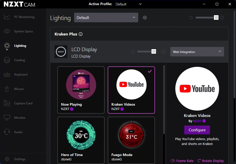 What display modes are available on the Kraken Plus? – NZXT Support Center